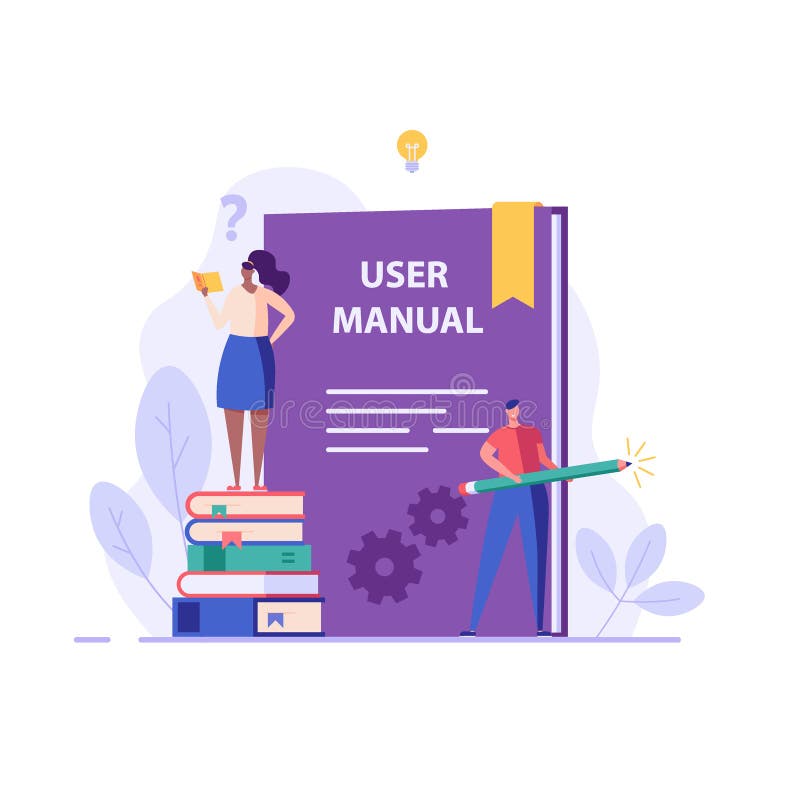 People Read User Manual Book. Users Reading and Writing Guide ...