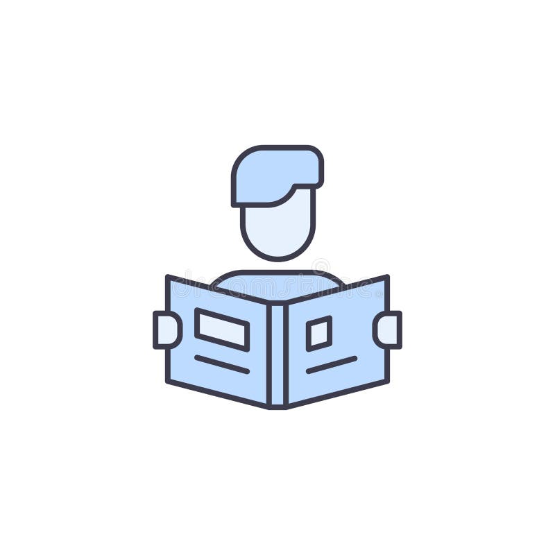 People Reading Book Vector Icon Symbol Isolated on White Background ...