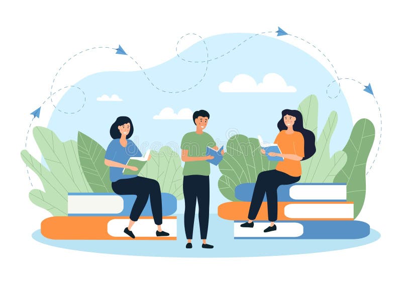 People reading books stock vector. Illustration of group - 236733754