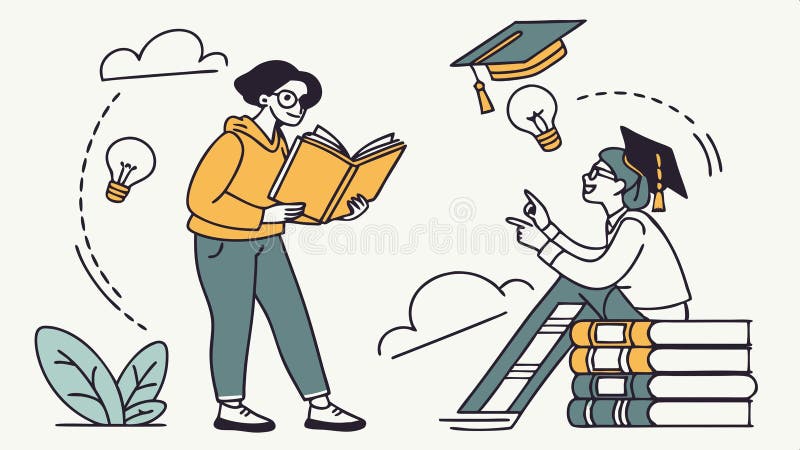 People Reading Books Illustration. Education and Learning Concept ...