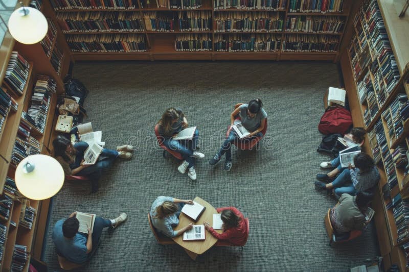People Reading Books in a Library Environment for Learning and ...