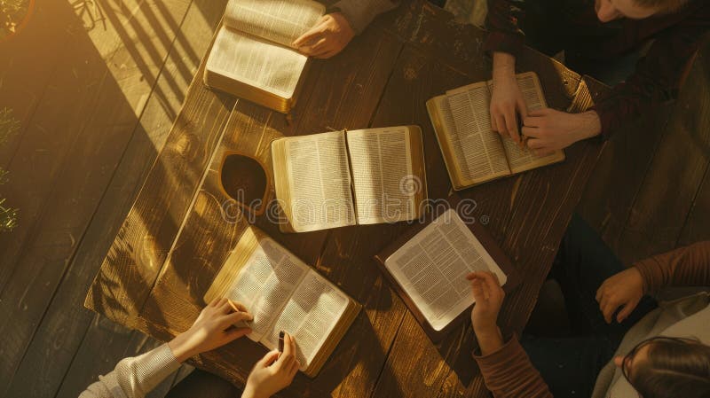 People Reading Books Together in a Warm Environment AIG535 Stock Image ...