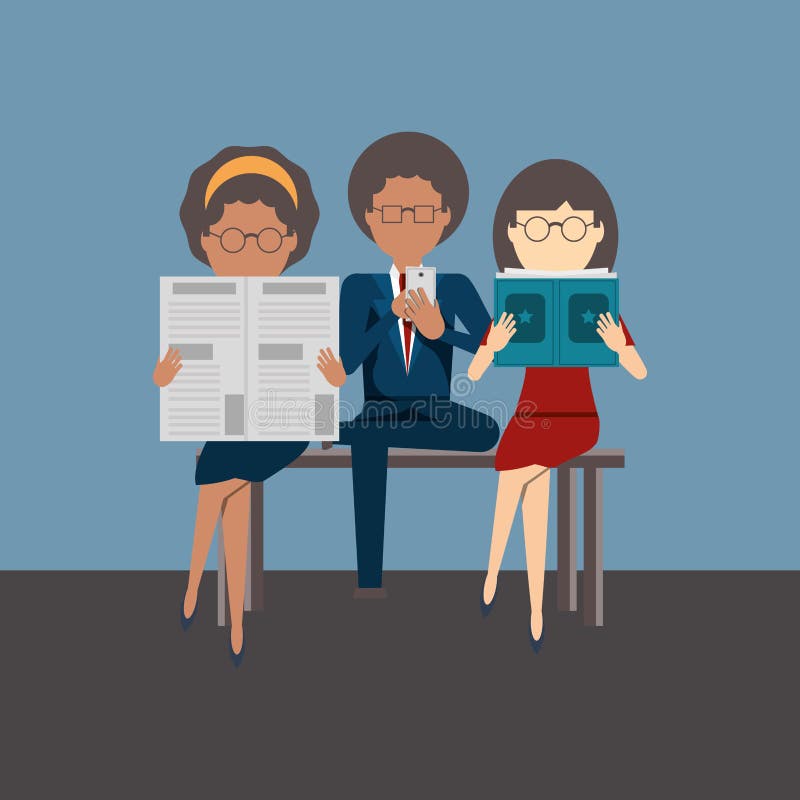 People reading design stock vector. Illustration of adult - 119446386