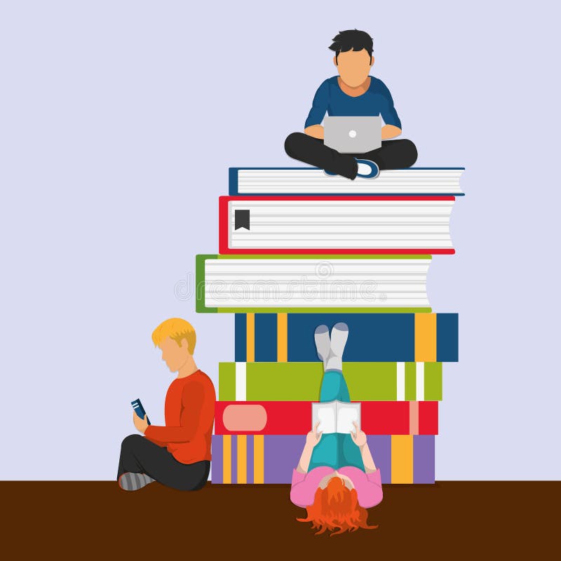 People reading design stock vector. Illustration of symbol - 109835591