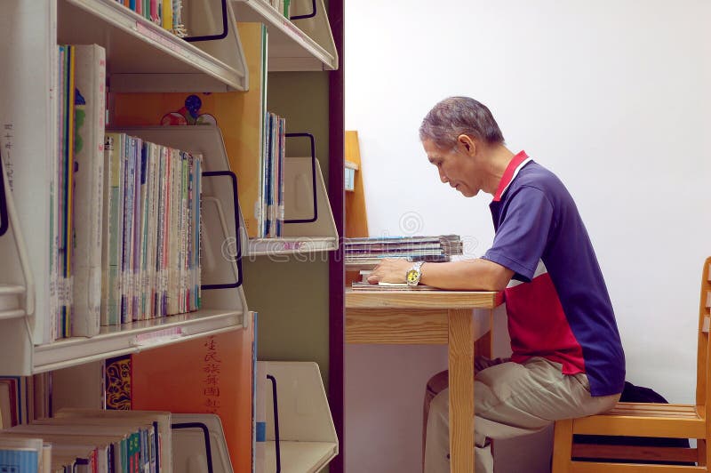 People Reading in the Library Stock Image - Image of bookshelf ...
