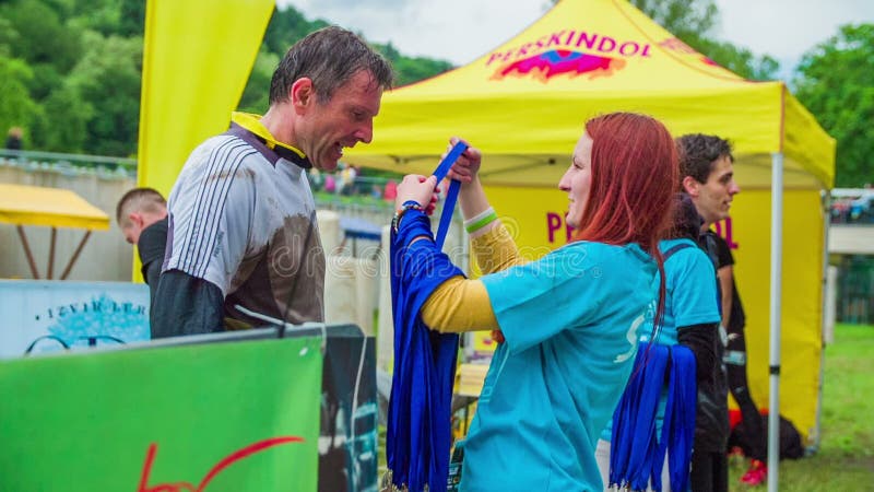 People Receiving Medals for Competing Stock Footage - Video of festival ...