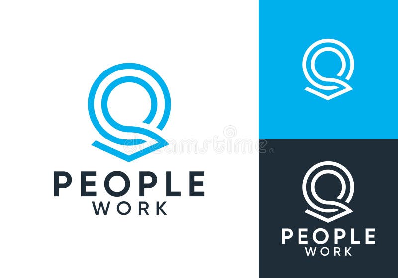 People Recruitment Logo. Creative Line Art Search Work Vector Design ...