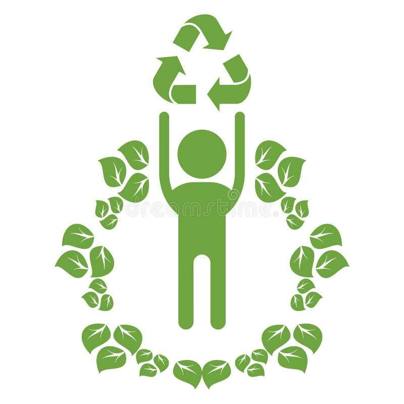 People with recycle sign stock vector. Illustration of panel - 76343159