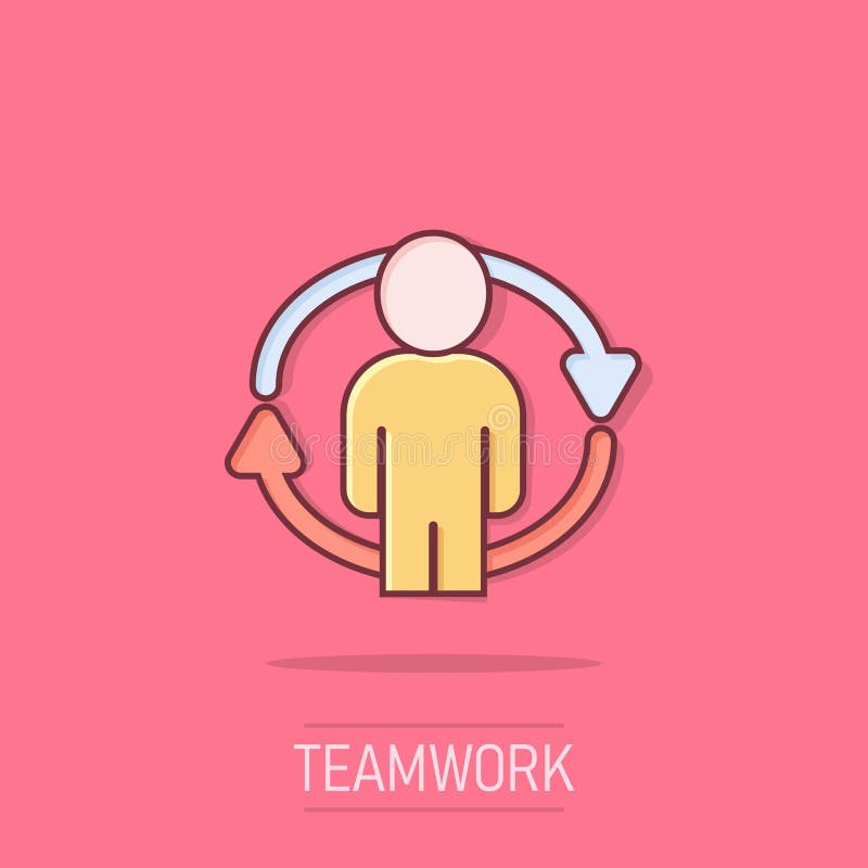 People Referral Icon in Comic Style. Business Communication Cartoon ...