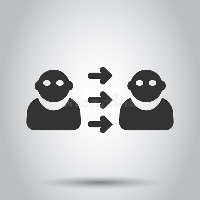 People Referral Icon in Flat Style. Business Communication Vector ...