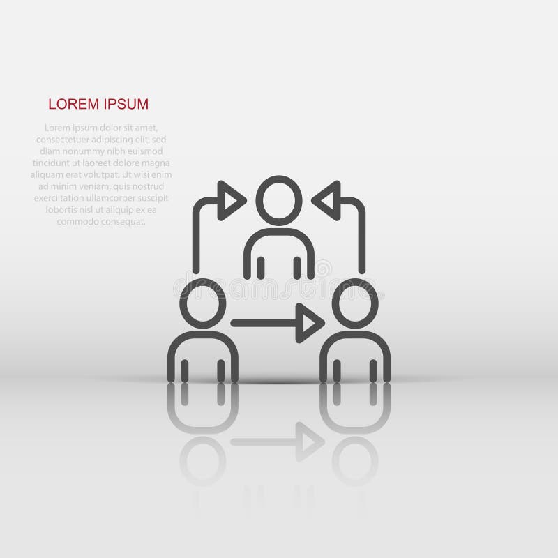People Referral Icon in Flat Style. Business Communication Vector ...