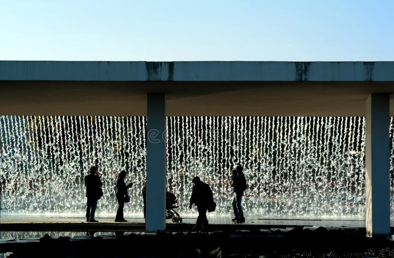 People Refreshing in the Fountain Stock Photo - Image of water ...