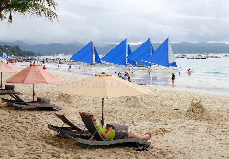 People Relax on the Beach in Boracay, Philippines Editorial Photo ...