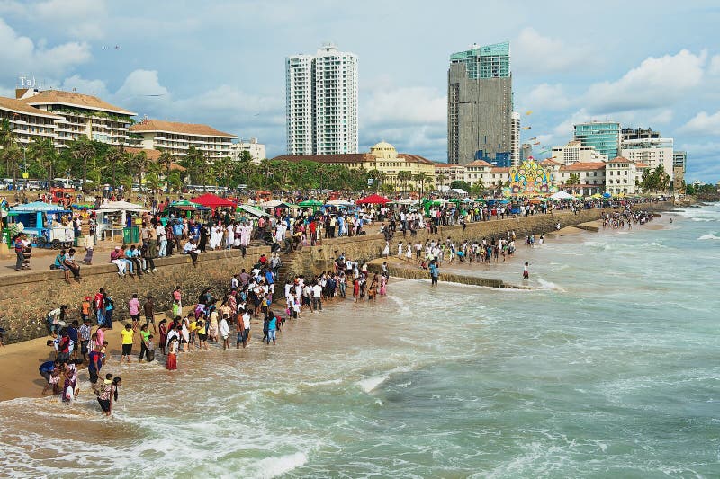 People Relax at the Seaside in Colombo, Sri Lanka. Editorial Image ...