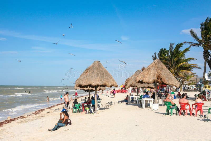 People Rest on a Beach in Progreso Near Merida, Yucatan, Mexico ... People Rest on a Beach in Progreso Near Merida, Yucatan, Mexico ...