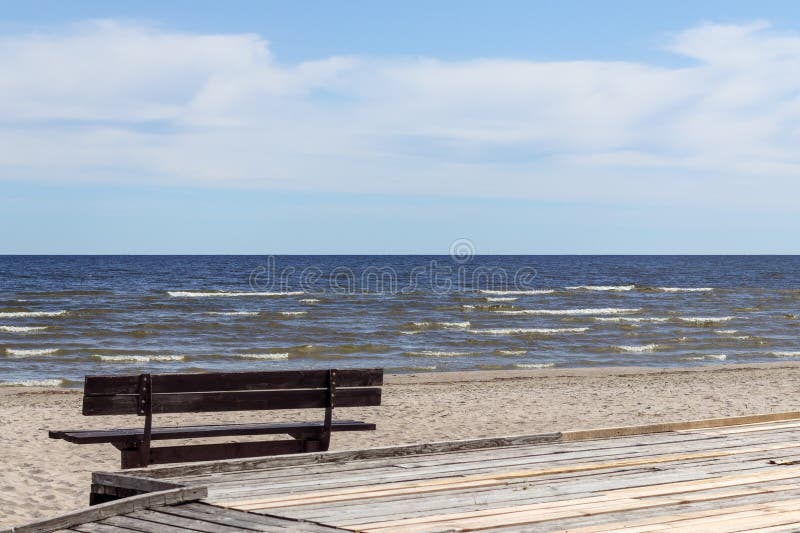 .people Resting Bench on the Beach on the Sand Stock Photo - Image of ...