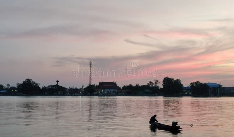 People Ride Boat on the River with Sunset Editorial Photo - Image of ...