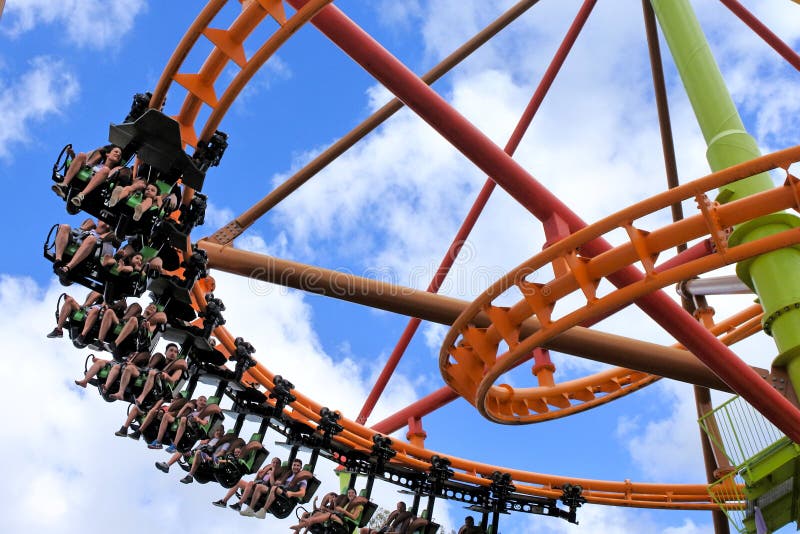 People Ride on a Roller Coaster in Dreamworld Editorial Stock Photo ...