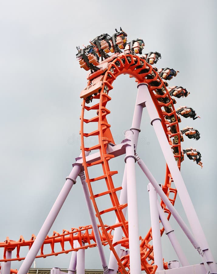 People Ride on Roller Coaster Stock Image - Image of play, enjoyment ...