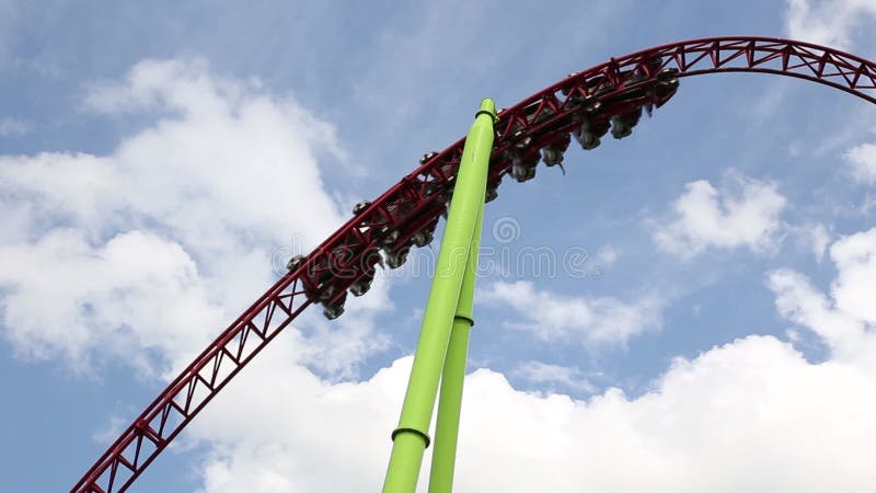 People Ride on Roller Coaster Stock Video - Video of looping, leisure ...