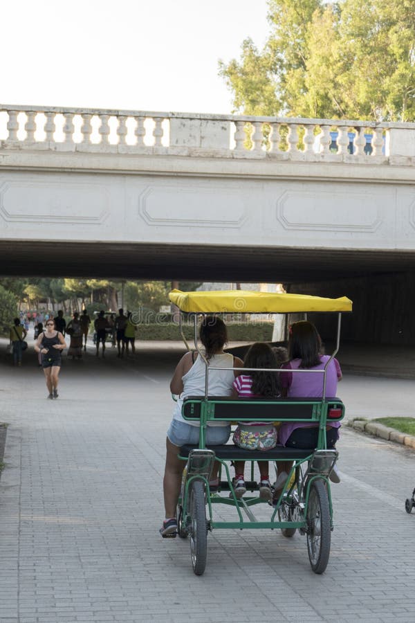 People Riding a Bicycle Cart Editorial Photography - Image of child ...
