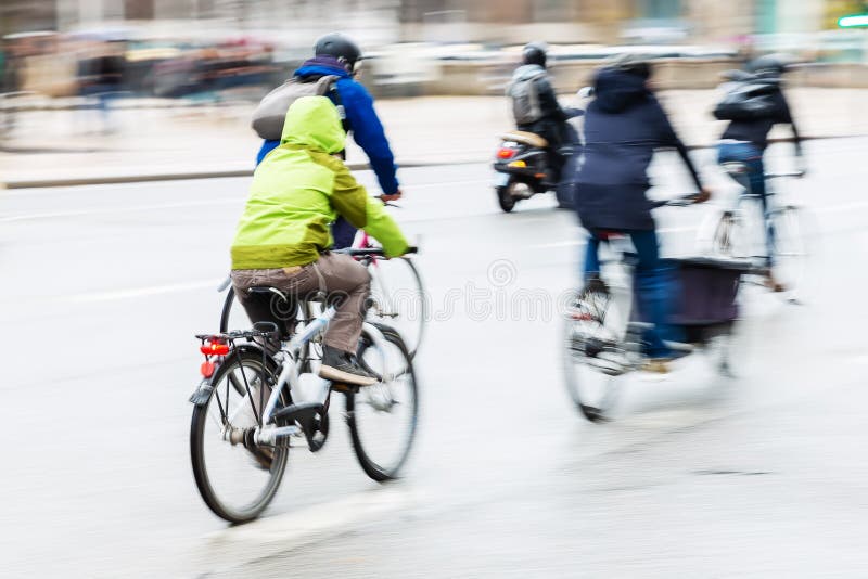 Bicycle Riders on a Cycle Path Stock Photo - Image of cyclist ...