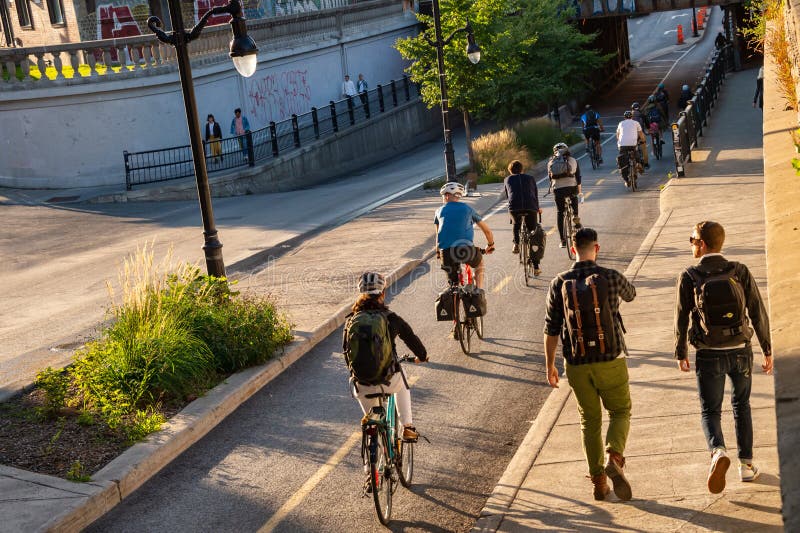 People Riding Bikes in Montreal Editorial Photo - Image of laurent ...