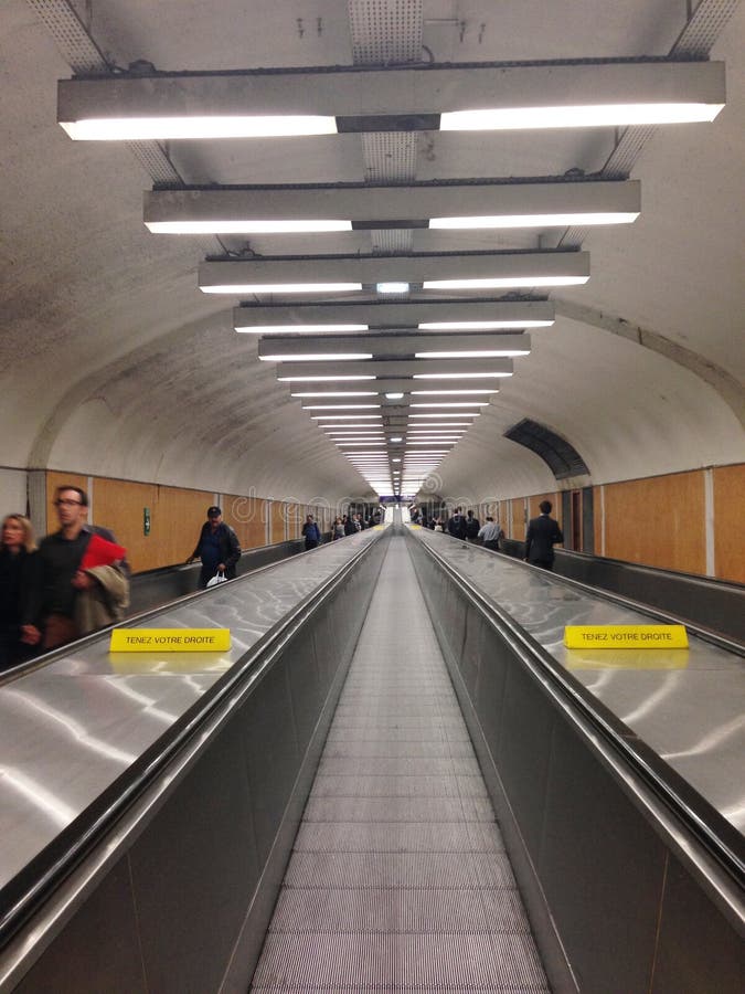 Horizontal Escalators with Amazing Colorful Glass Ceiling Interior ...