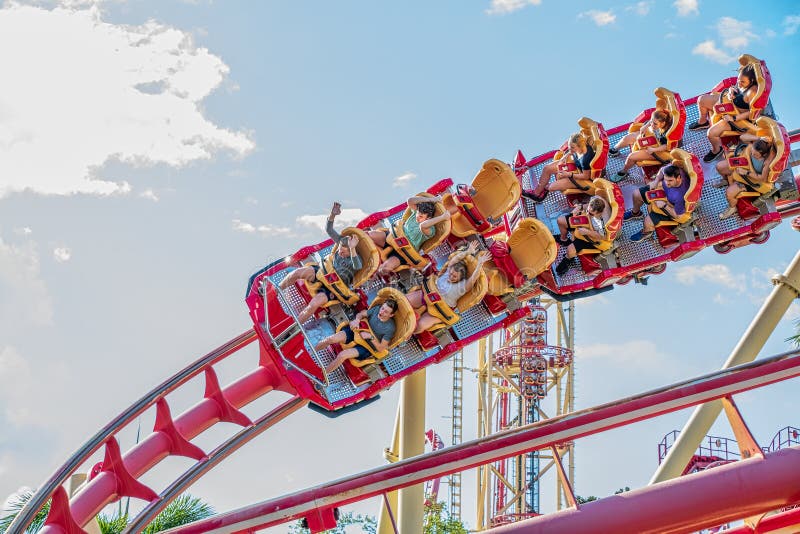 People Riding the Rip Ride Rocket Rollercoaster Editorial Stock Image ...