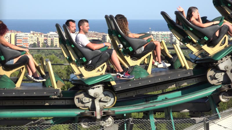 People Riding Roller Coaster Stock Footage - Video of humans, ride ...
