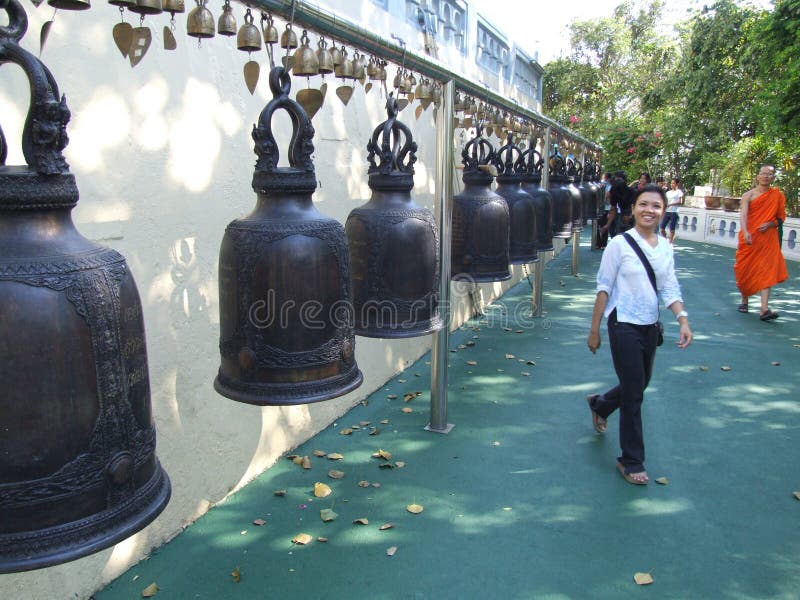 People Ring Bells at the Golden Mount in Bangkok. Editorial Image ...
