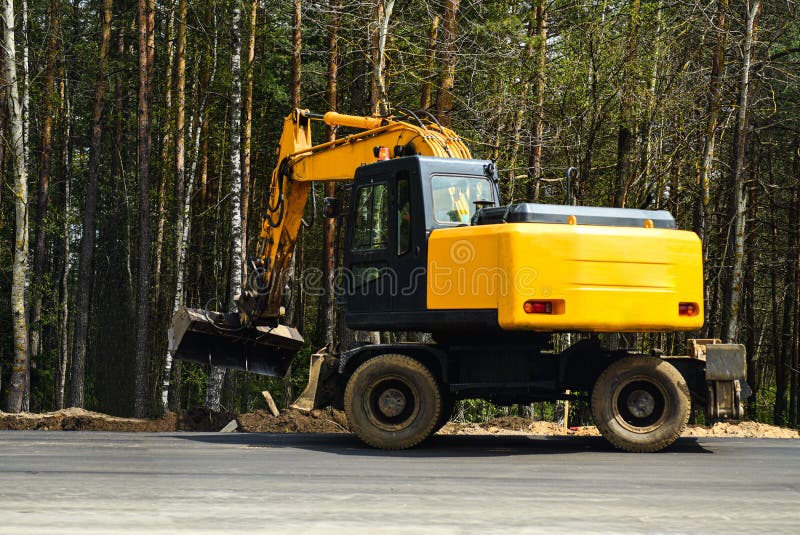 People on Road Equipment Build Asphalt Pavement Stock Image - Image of ...