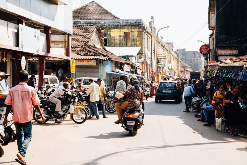 Street scene of Goa, India editorial stock image. Image of city - 53434549