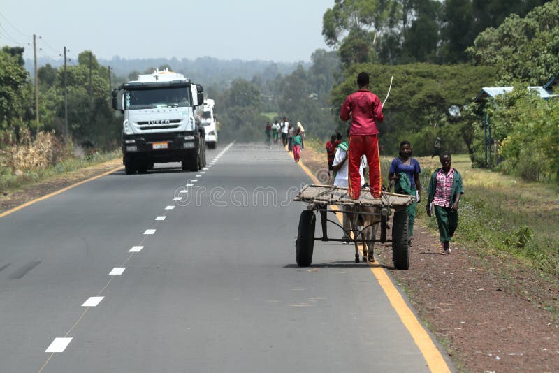 People on the Road and Traffic in Ethiopia Editorial Photo - Image of ...