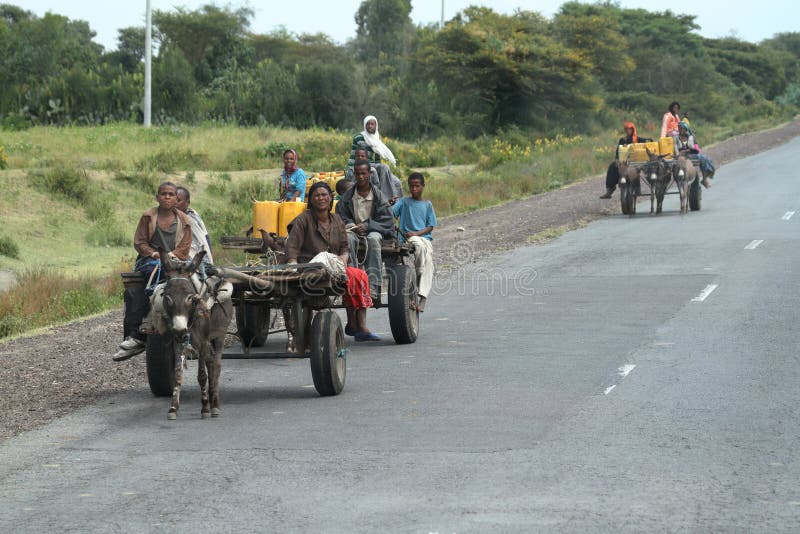 People on the Road and Traffic in Ethiopia Editorial Photography ...