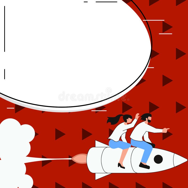 People on Rocket Ship Launching Fast Straight Up. Spaceship Drawing ...