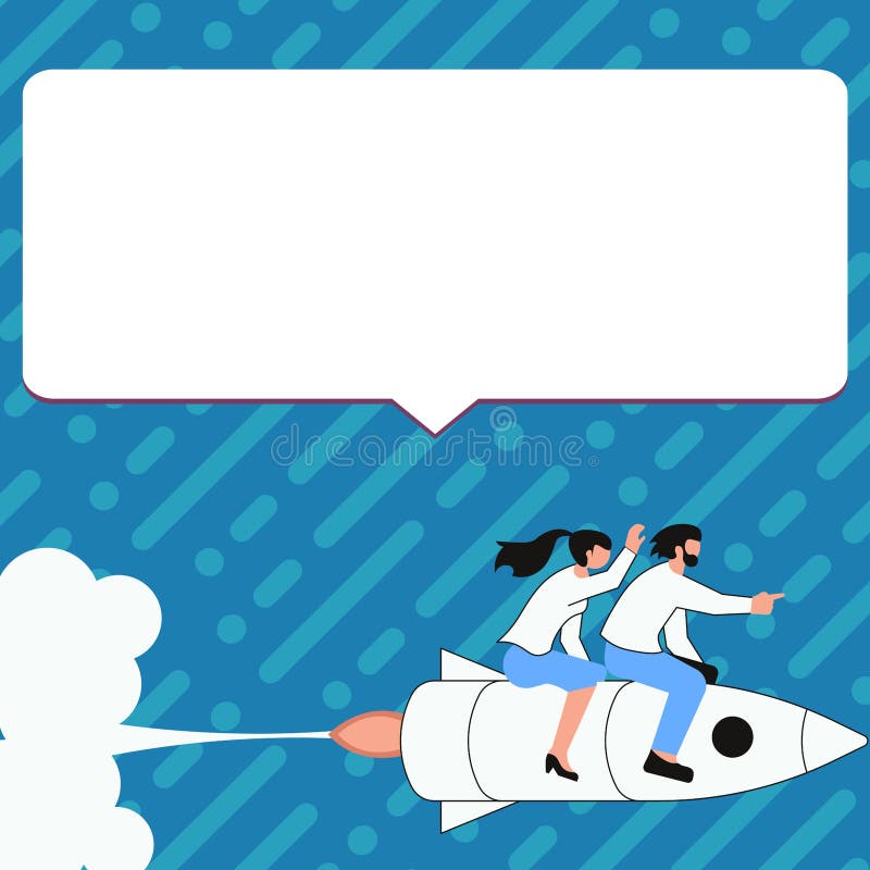 People on Rocket Ship Launching Fast Straight Up. Spaceship Drawing ...