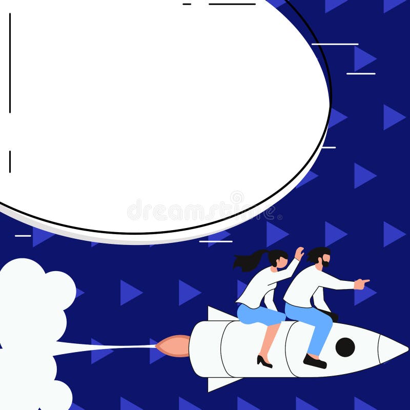 People on Rocket Ship Launching Fast Straight Up. Spaceship Drawing ...