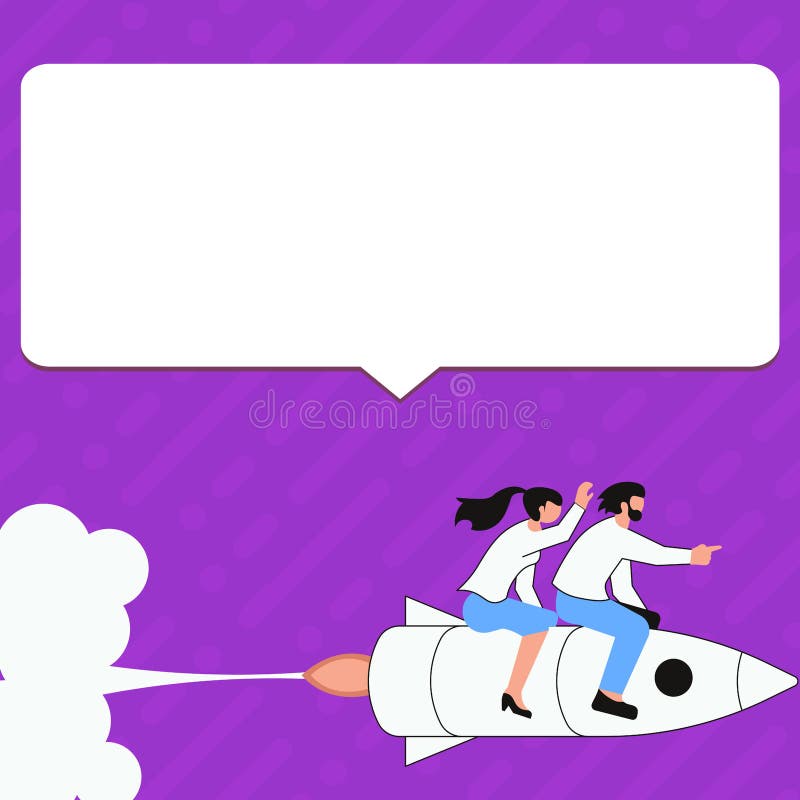 People on Rocket Ship Launching Fast Straight Up. Spaceship Drawing ...