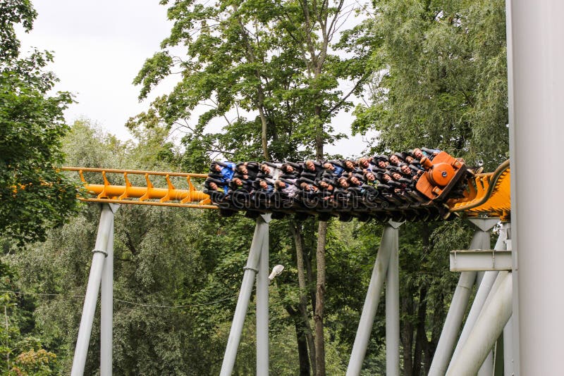 The People on the Roller Coaster. Editorial Stock Photo - Image of ...