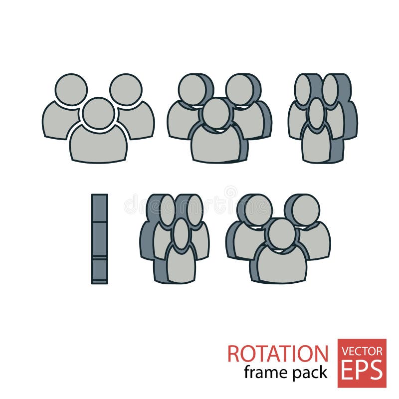 People Rotating Icon Set of Frames Stock Vector - Illustration of icon ...