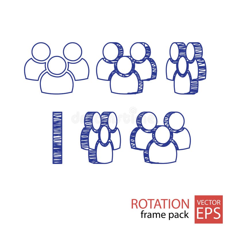 People Rotating Icon Set of Frames Stock Vector - Illustration of ...