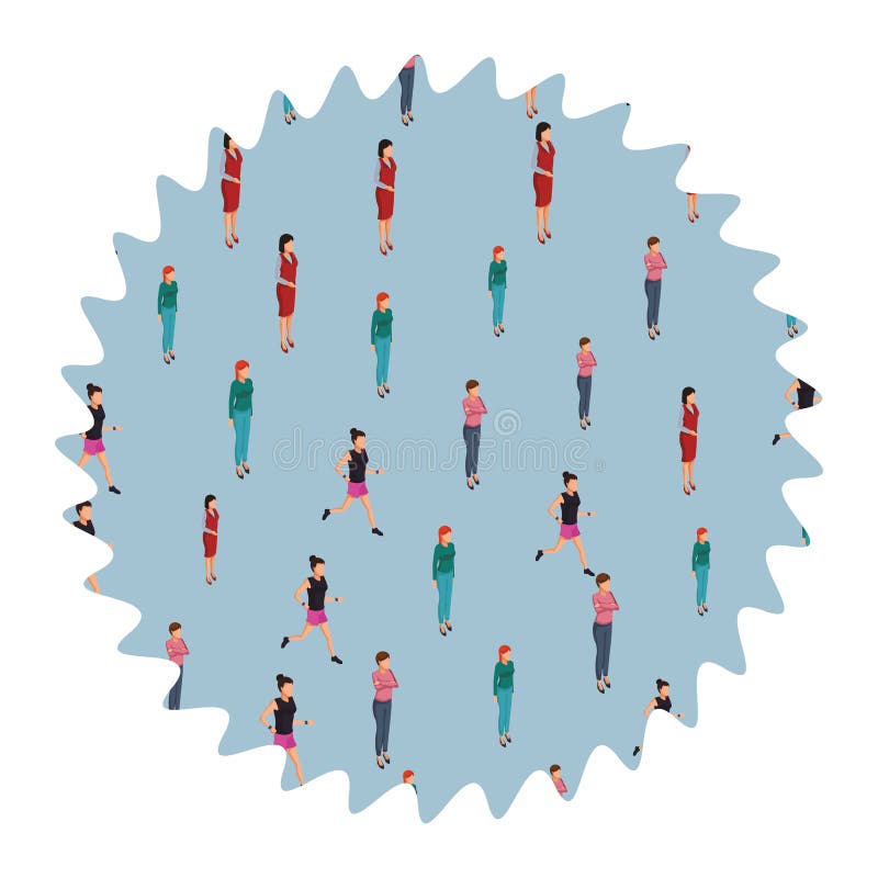 People Round Icons Young Couple Cartoon Stock Vector - Illustration of ...