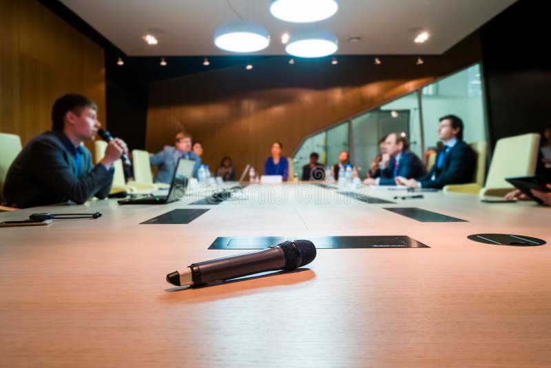 Round Table Discussion At Business Business Conference Event. Editorial ...