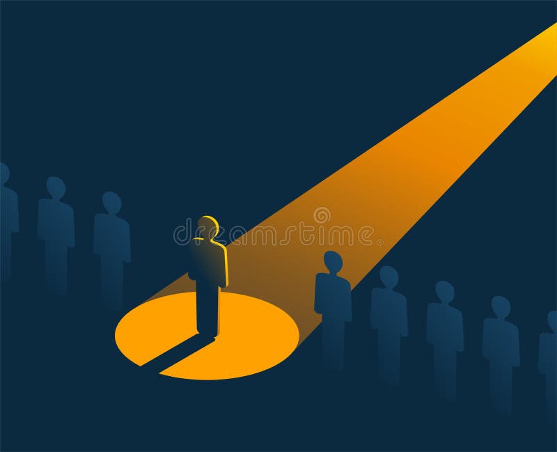 People Row with One in Spotlight Stock Vector - Illustration of people ...