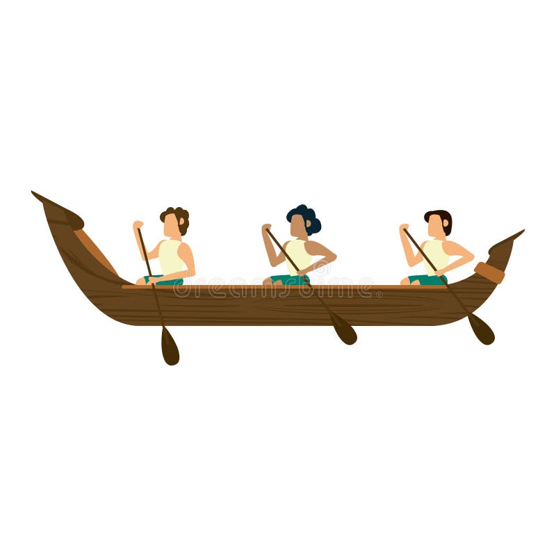 People rowing on boat stock vector. Illustration of graphic - 137429056