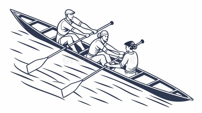 People Rowing Boat, Teamwork and Cooperation Scene Vector Design ...
