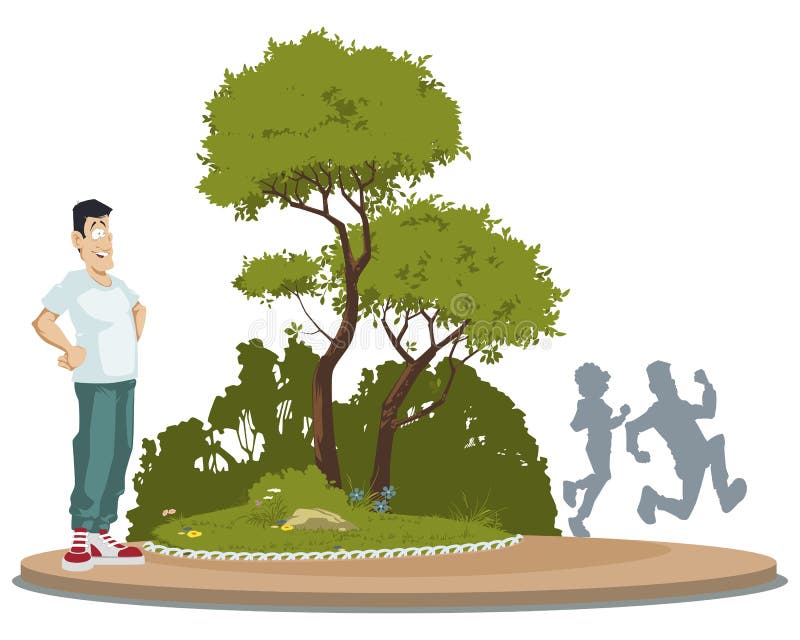 People Run in Park. Rest on Nature. Illustration for Internet and ...
