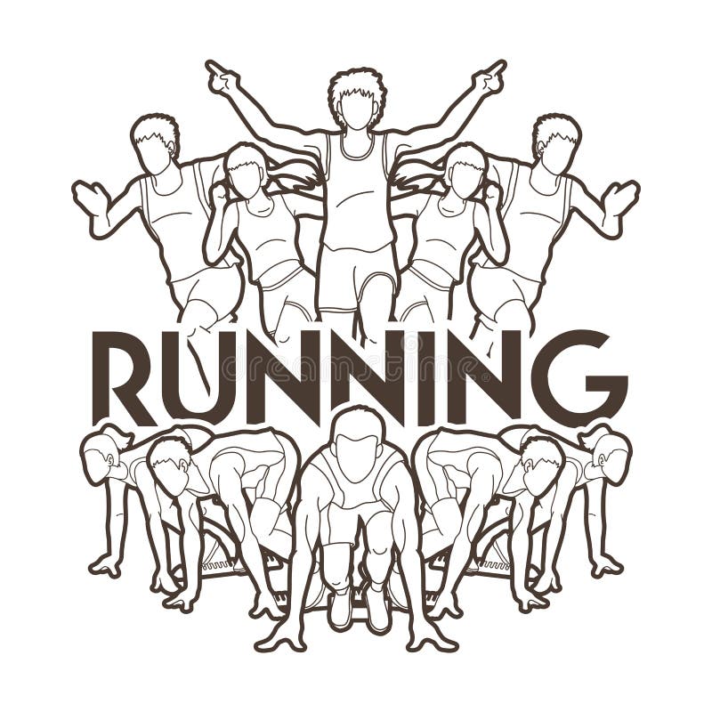 People Run, Runner, Marathon Running, Team Work Running, Group of ...
