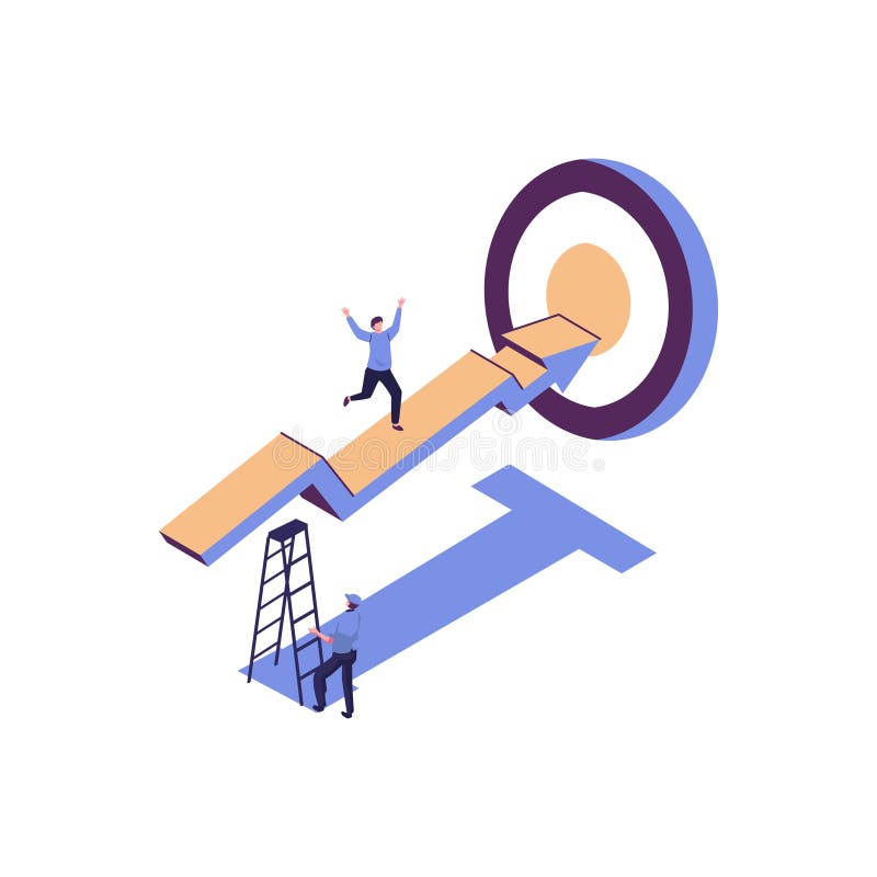 People Run To Their Goal on the Column of Columns, Move Up Motivation ...